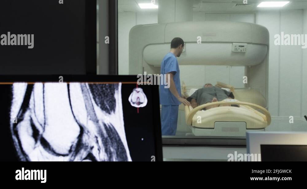 Patient Finishes Mri Examination View From Lab Control Room Stock Video ...