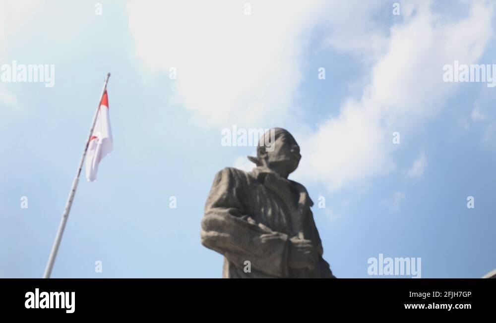 The hero statue of General Sudirman in front of Yogyakarta Parliement ...