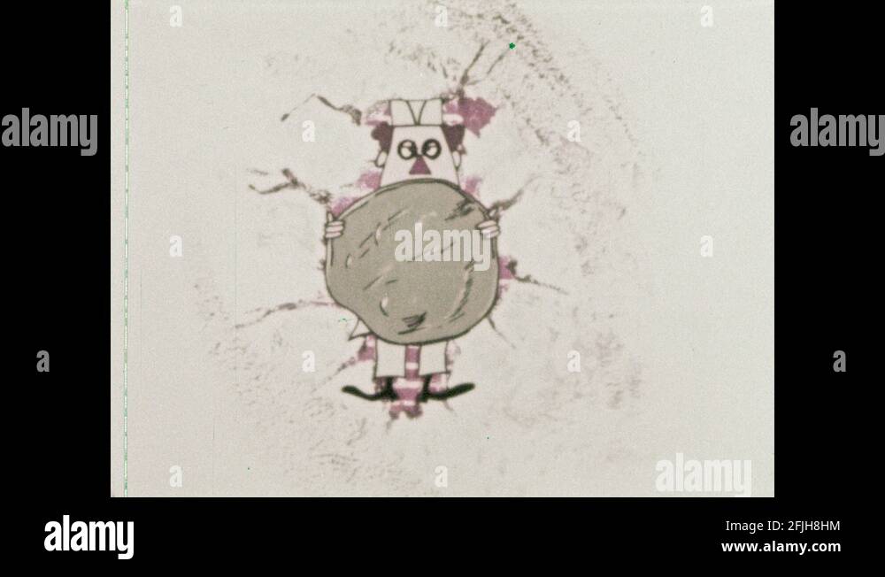 1960s: Man slides down wall. Busboy rolls cart loaded with dishes ...