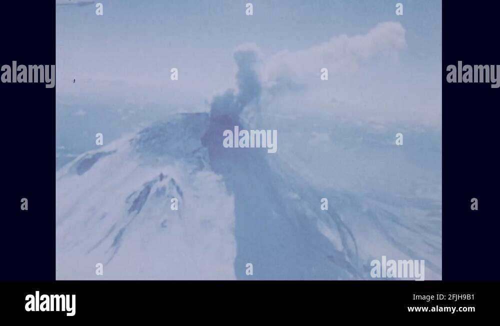 Scene of volcanic eruption from the mountain - 1980-1984 Stock Video ...