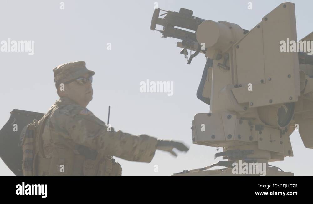 An army gunman mans a Humvee mounted machine gun Stock Video Footage ...