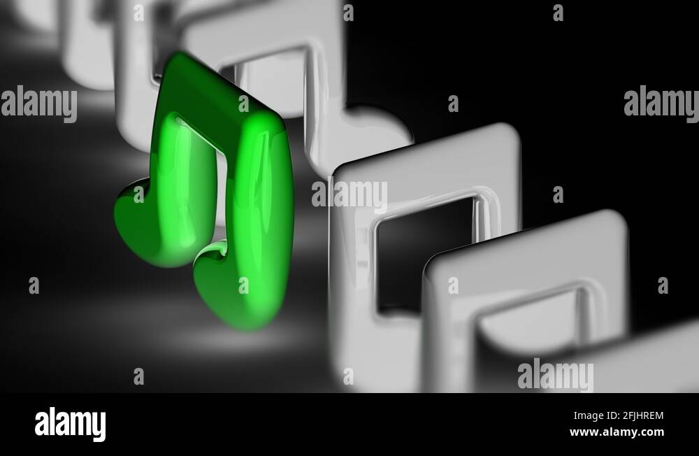 Musical note. Looping footage has 4K resolution. Prores 4444. 3D ...