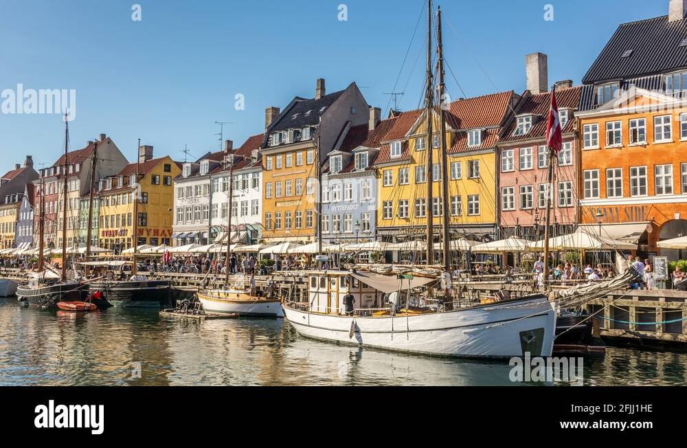 Denmark copenhagen nyhavn waterfront district Stock Videos & Footage ...
