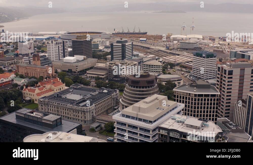 The beehive wellington aerial Stock Videos & Footage - HD and 4K Video ...