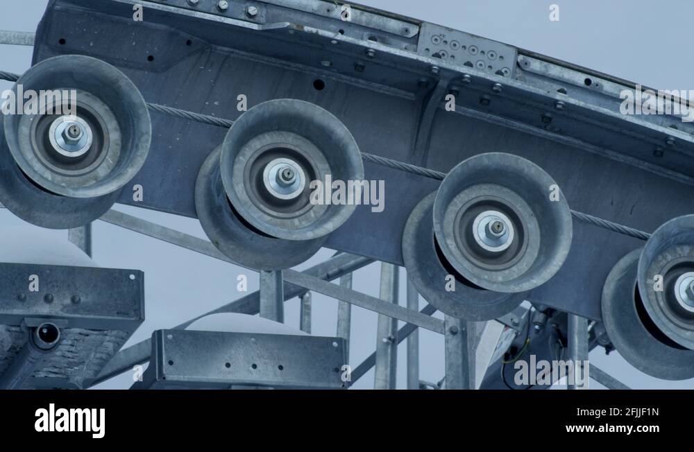 Technical parts of a funicular filmed in slowmotion Stock Video Footage ...