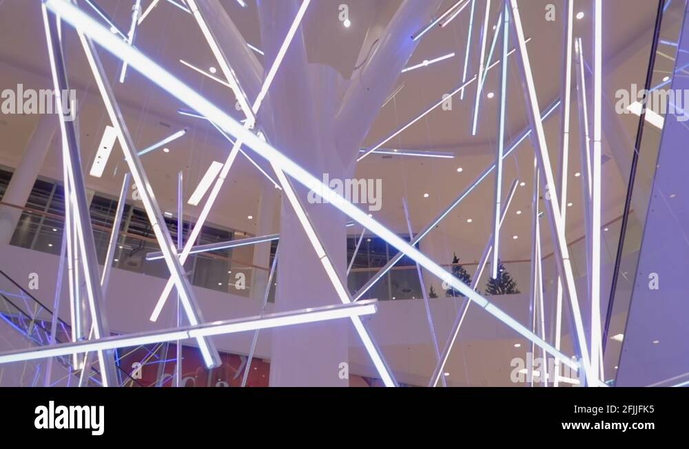 light structure inside a futuristic mall Stock Video Footage - Alamy