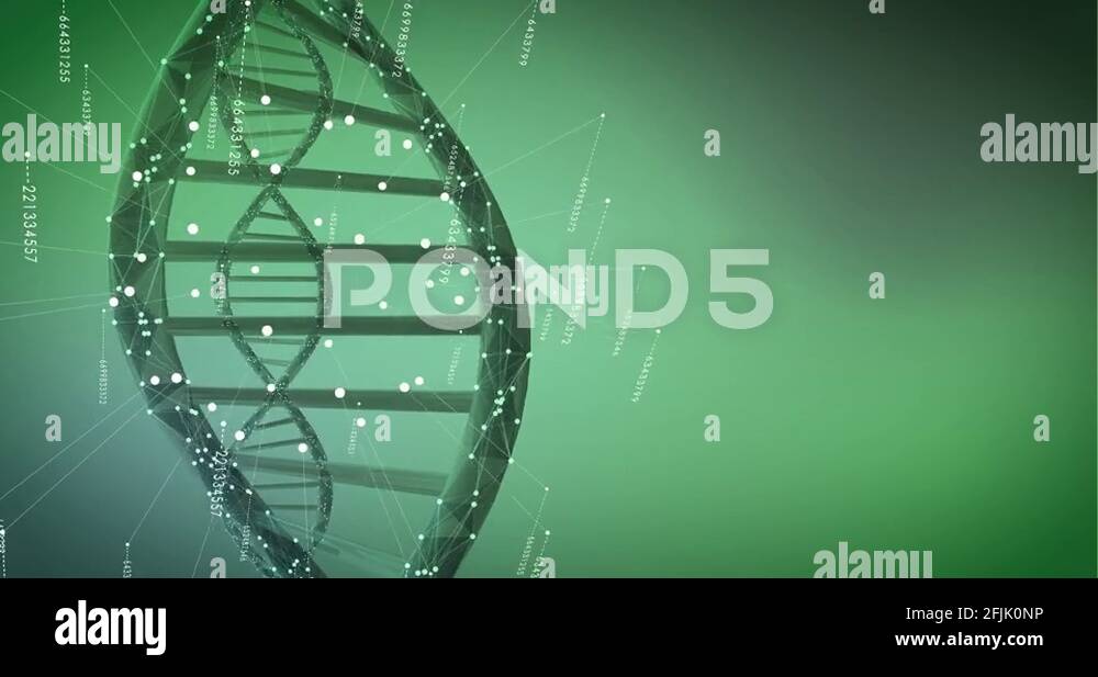 4K Loop DNA green background with animated data Stock Video Footage - Alamy