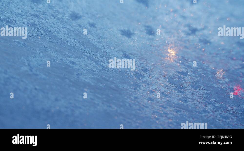 Early morning frosted car window texture. 4k Stock Video Footage - Alamy