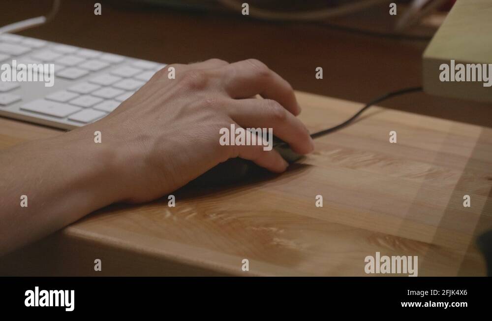 Computer Mouse Cursor in Hand, Keyboard Type and Click Using Finger ...