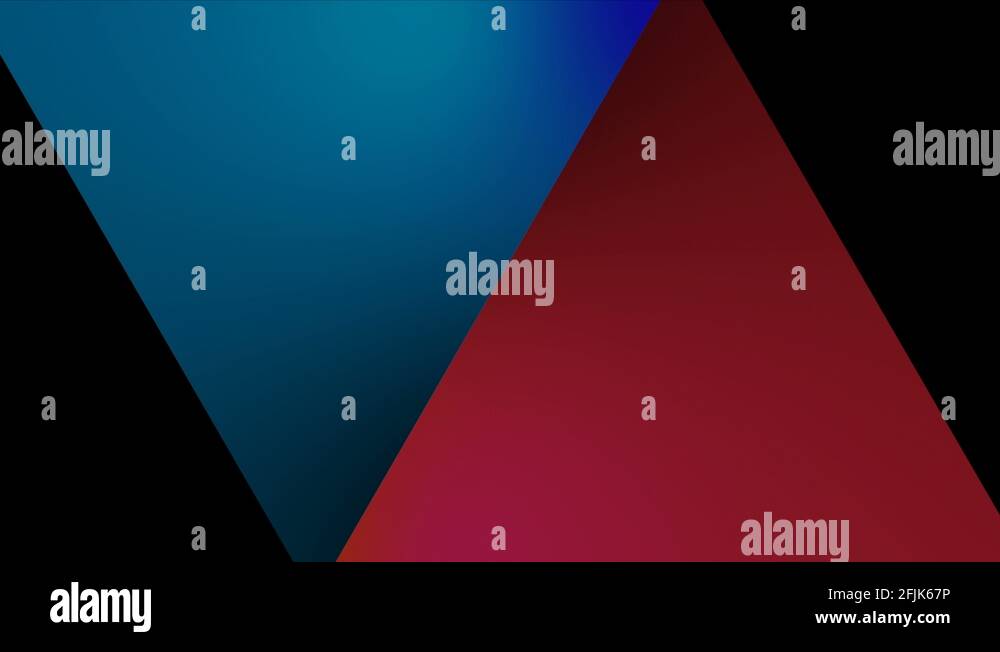 two triangles in motion melting each other against black background ...