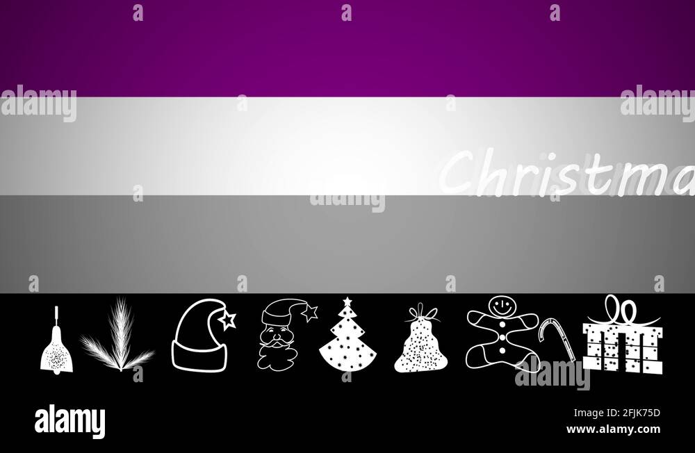 Horizontal Scroll Seamless Loop Of Christmas Is Coming On Asexual Flag ...
