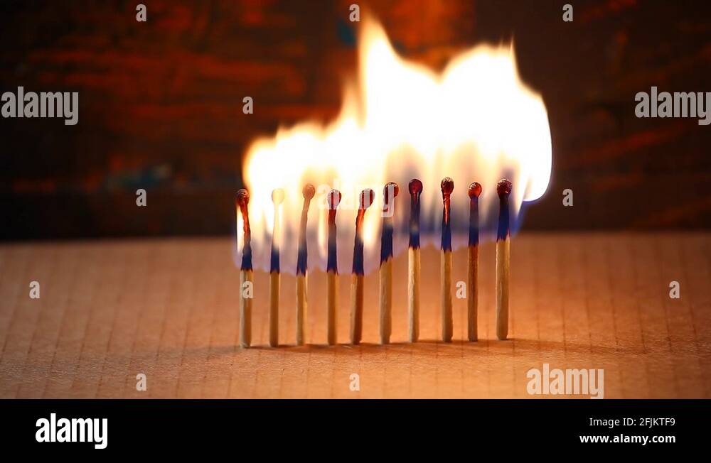 wooden matches fire flame paper box background hd footage Stock Video ...