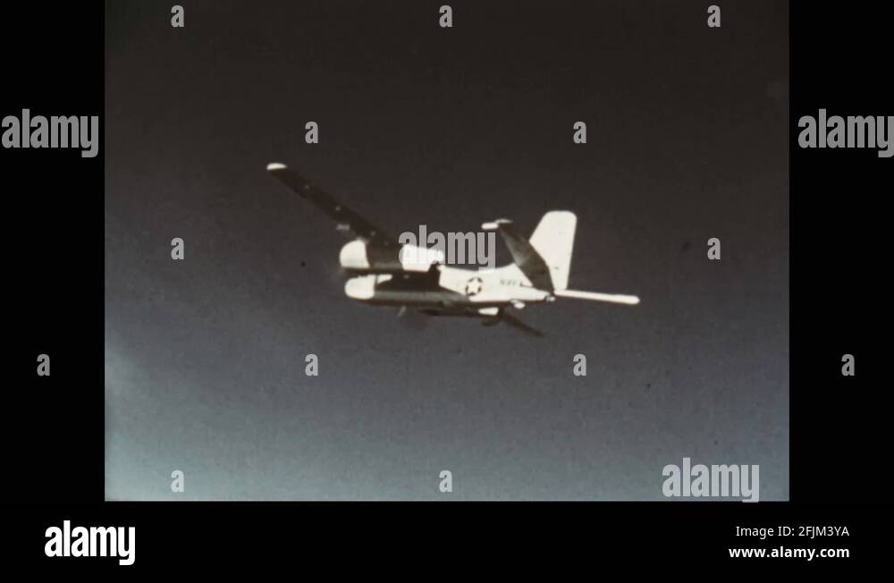 Grumman S2F Tracker aircraft in flight during ASW mission - 1955-1958 ...