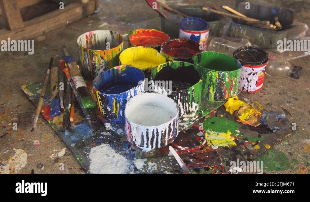 Messy dripping paint cans Stock Videos & Footage - HD and 4K Video ...