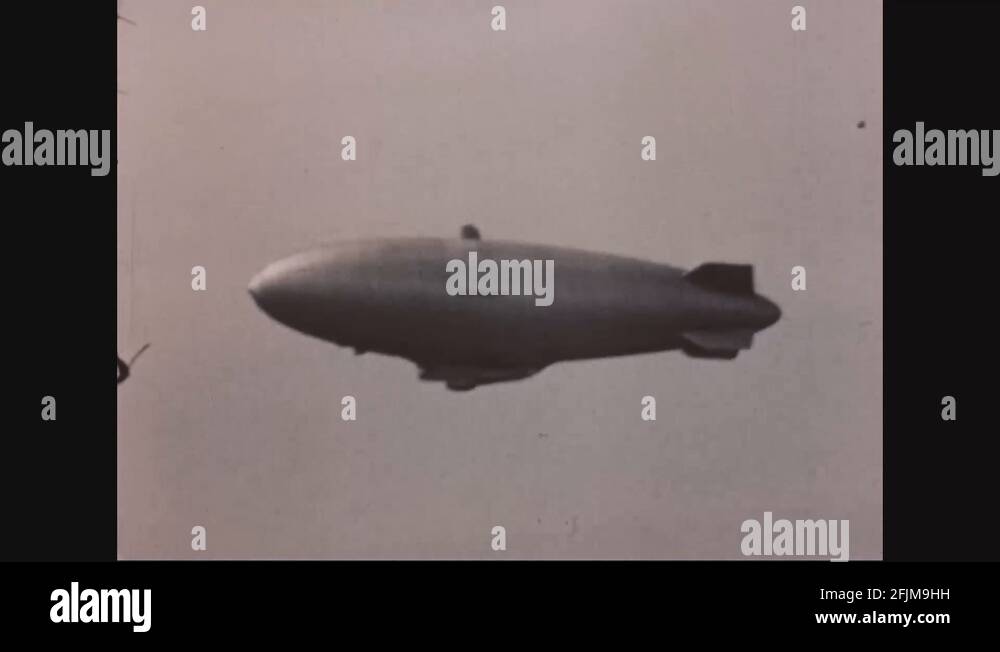 Anti-submarine warfare version of ZPG-2W airship in flight - 1955-1958 Stock Video Footage - Alamy