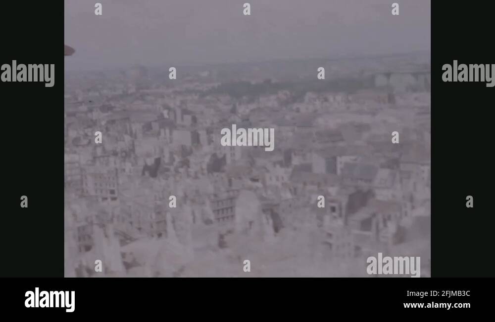 Buildings being damaged due to bombing of Berlin in World War II - 1945 ...