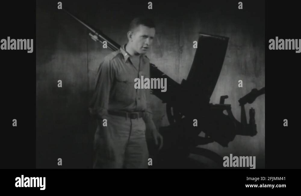 Narrator briefly explain about how to operate Type 98 Machine Gun ...