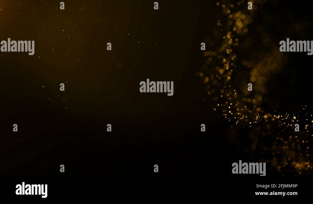 Background gold movement. Universe gold dust with stars on black ...