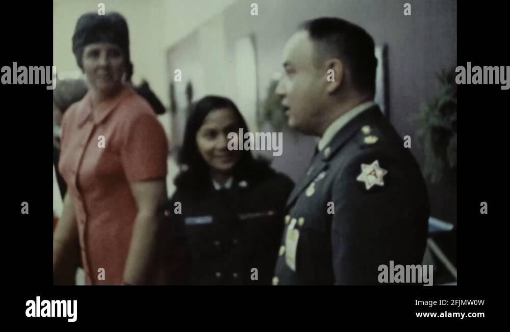 Returned POW officers talk with women at the reception - 1973 Stock ...
