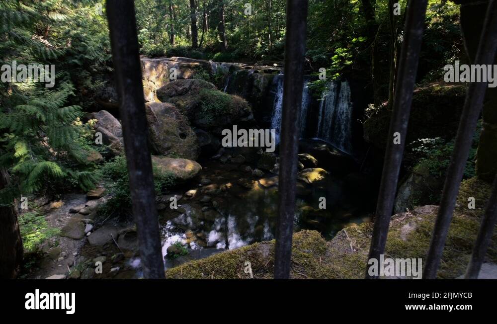 A park with a bridge and a waterfall Stock Videos & Footage - HD and 4K ...