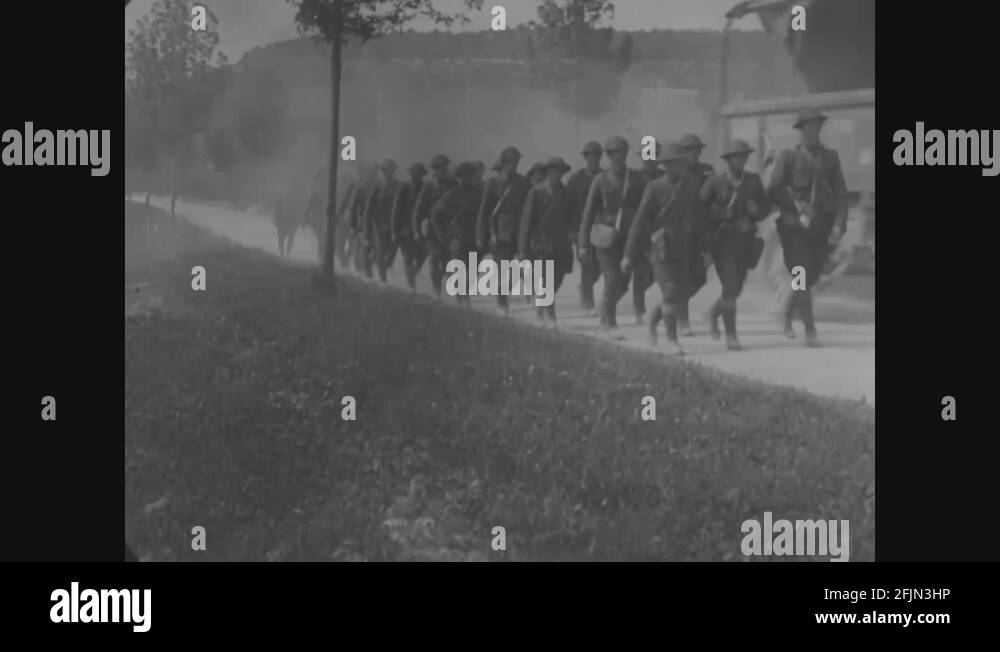 Military officers review U.S. soldier in open field - 1918 Stock Video ...