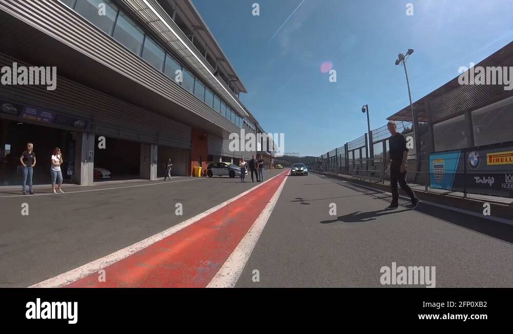 Start of a Formula 1 race at Circuit de Spa-Francorchamps on a sunny ...