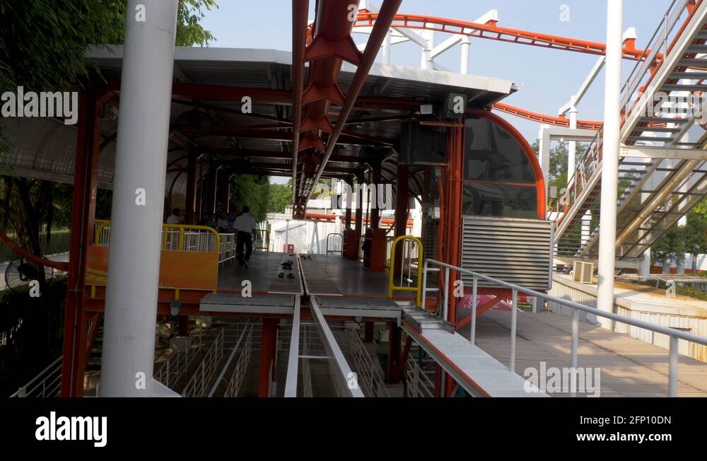 First person view on a Roller Coaster, getting back at the station ...