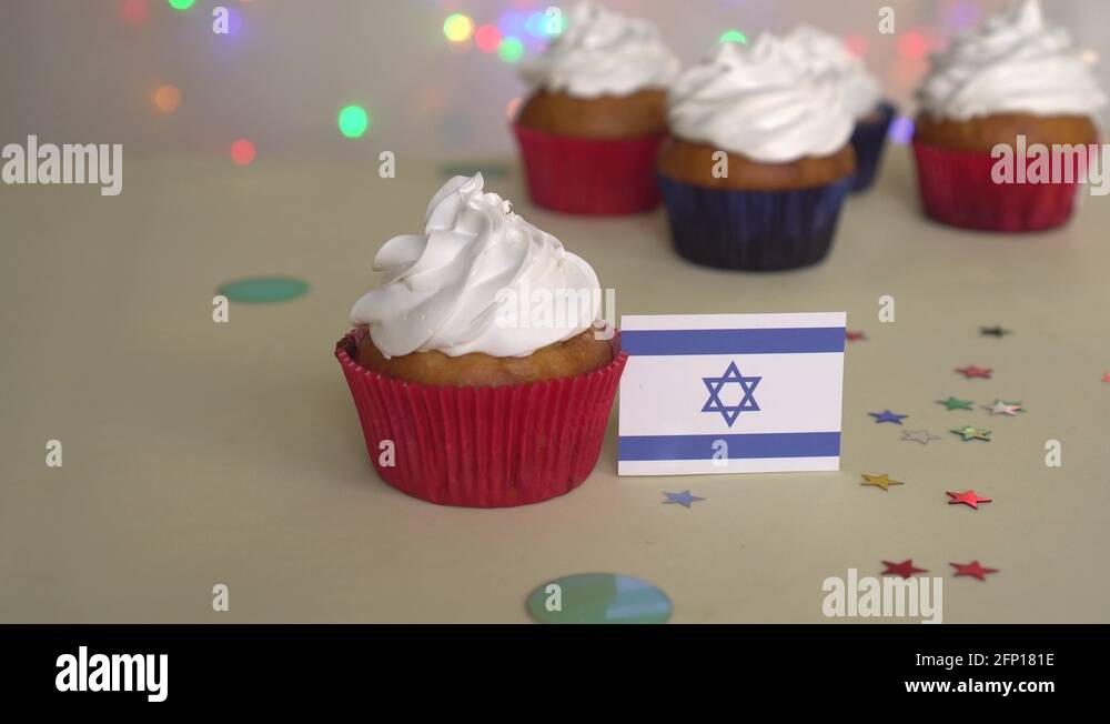 Independence Day. National day of Israel. Cupcake with Israel flag ...
