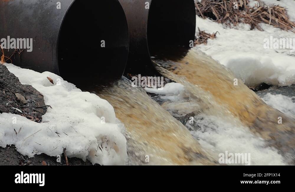 Drain pipes, environmental pollution. Drainage system flood protection ...