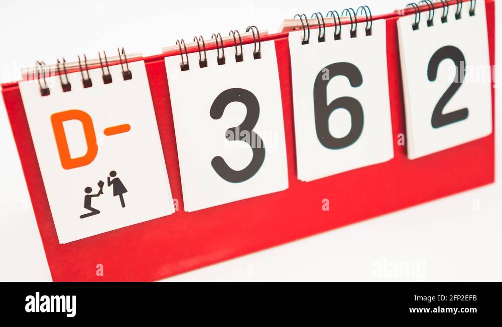 D Day calendar / countdown calendar Stock Video Footage - Alamy