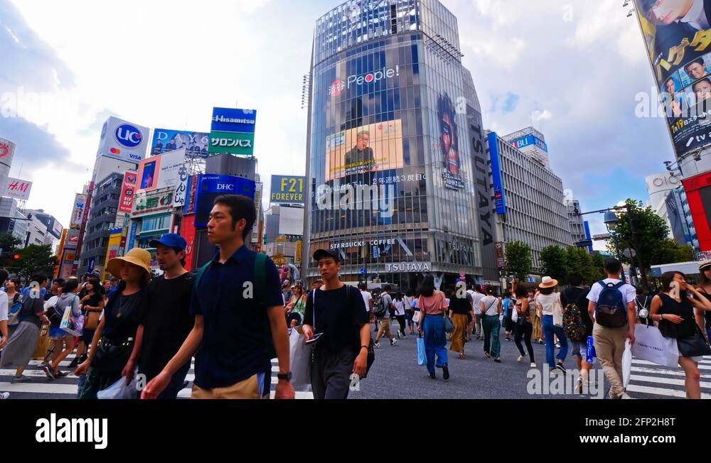 Tokyo Japan - Circa Time lapse view of the famous Shibuya Crossing in ...