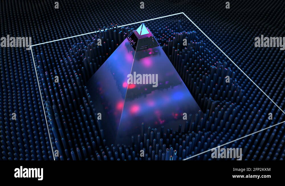 Ultraviolet pyramid and scanning of waveform seamless loop 3D render ...