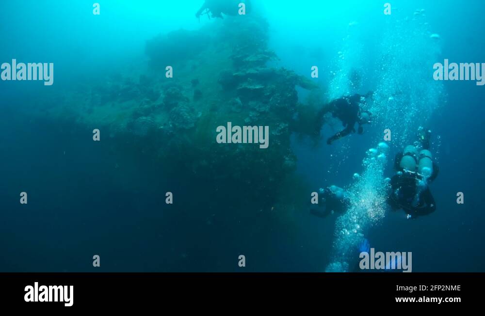 Shipwreck diving in underwater world of Truk Islands Stock Video ...