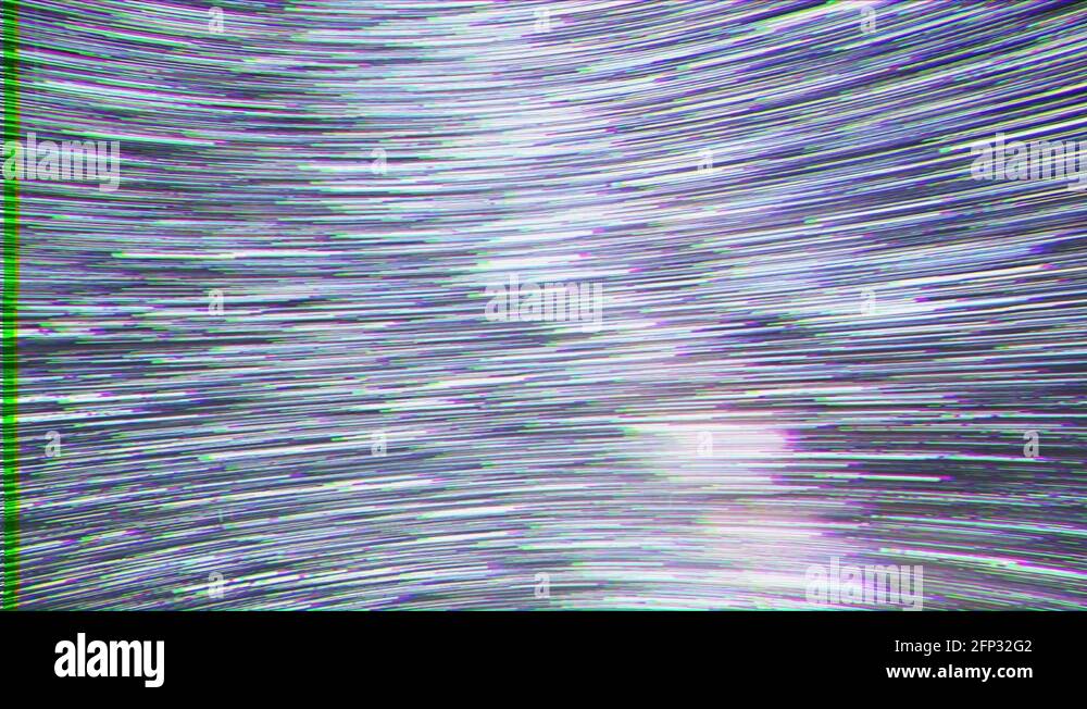 Glitch effect. Traces from stars in the form of lines. Moon rise ...