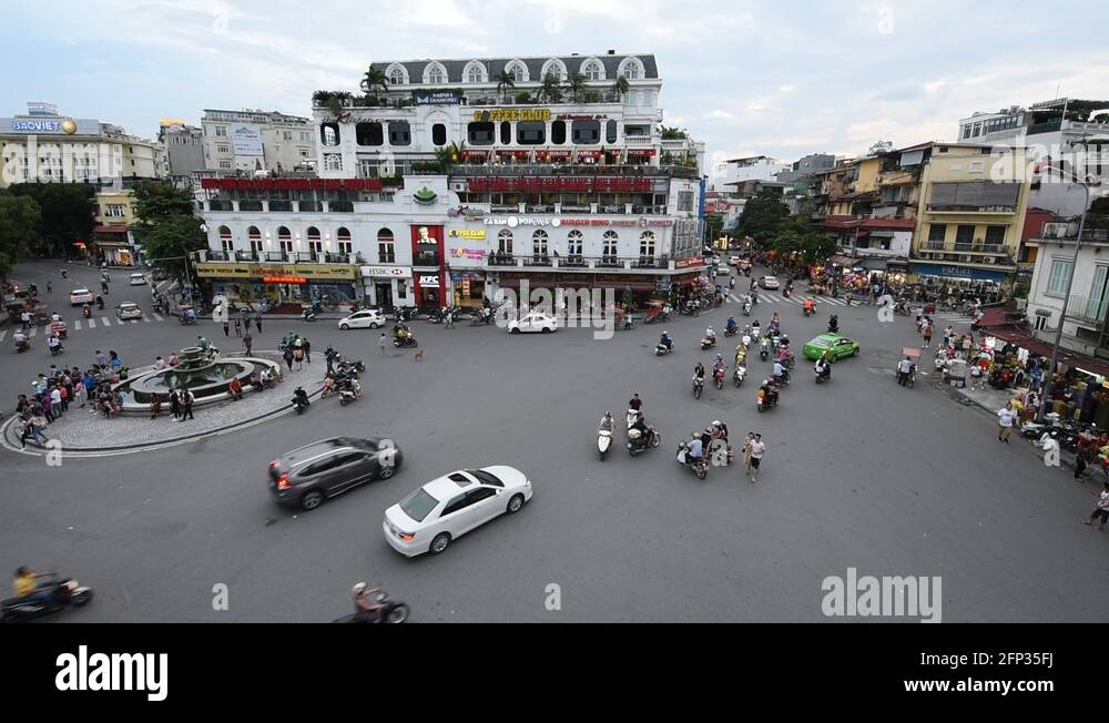 Ariel view of the Vietnamese traffic in Hanoi, Vietnam Stock Video ...