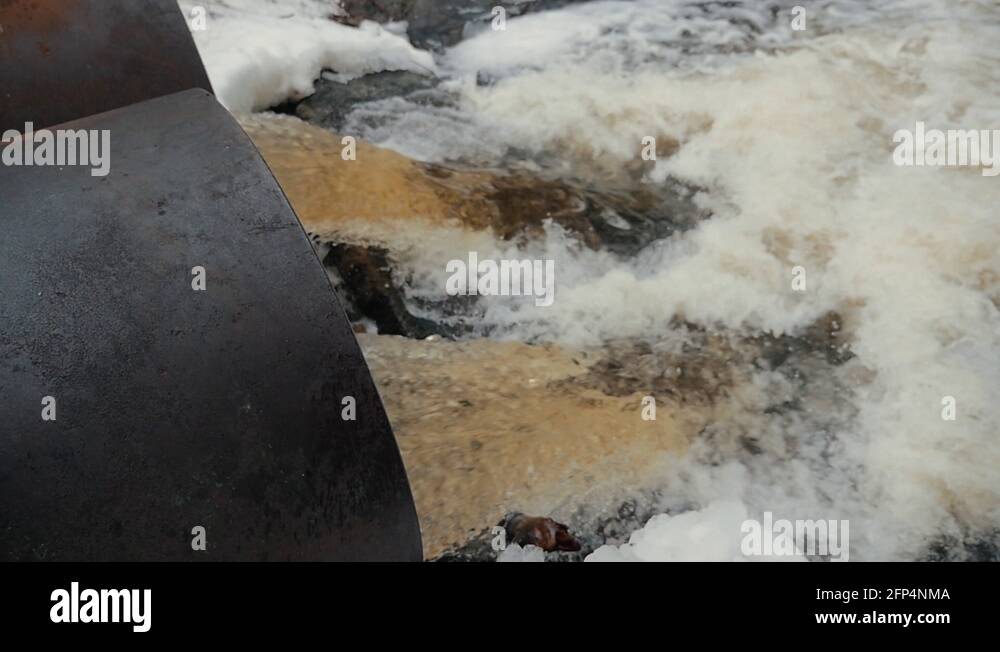 Drain pipes, environmental pollution. Drainage system flood protection ...