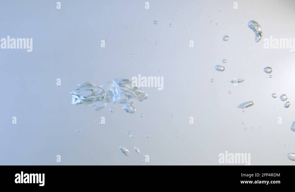 Oxygen bubbles floating in the water. Slow motion 120 fps 1080p Stock ...