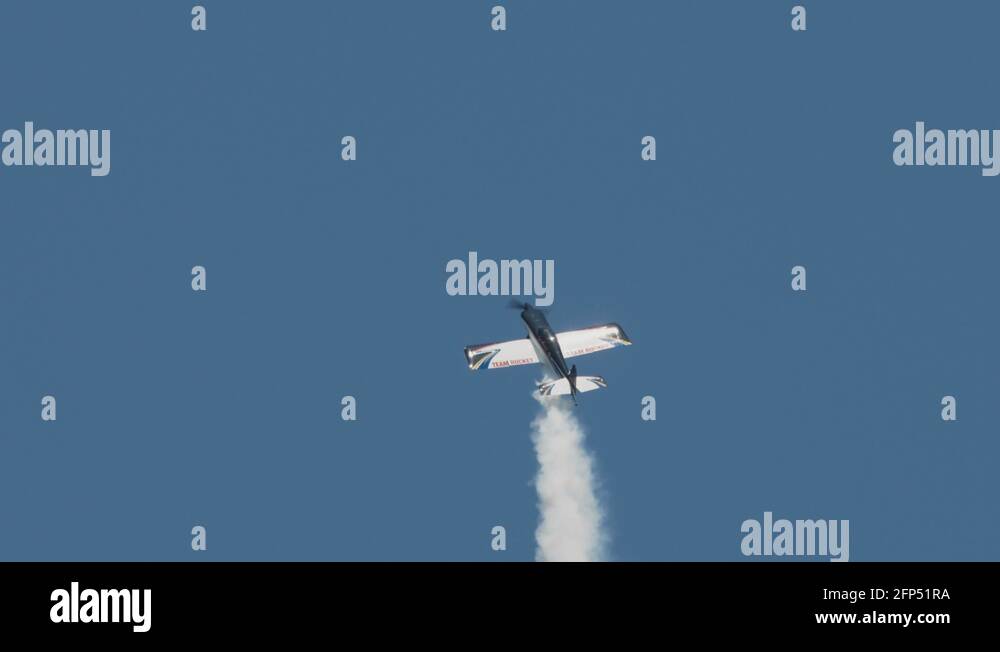 Close up of F1 Rocket or Harmon Rocket II airplane entering turning ...