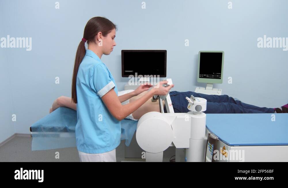 Shockwave Kidney Stone Lithotripsy Procedure - male patient Stock Video ...