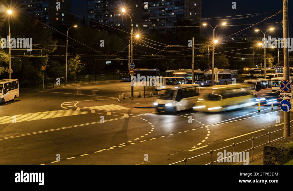 Bus traffic at the city bus terminal, time lapse Stock Video Footage ...