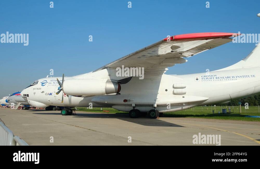 Ilyushin Il-76LL Flying testbed with turboprop engine Stock Video ...