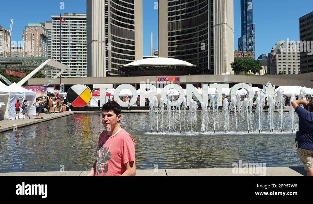 People having fun time in Toronto art fair in Ontario,Canada Stock ...