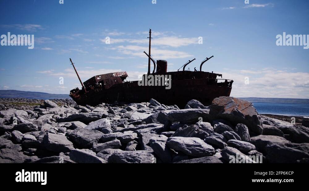 Remains ship wrecked on beach Stock Videos & Footage - HD and 4K Video ...