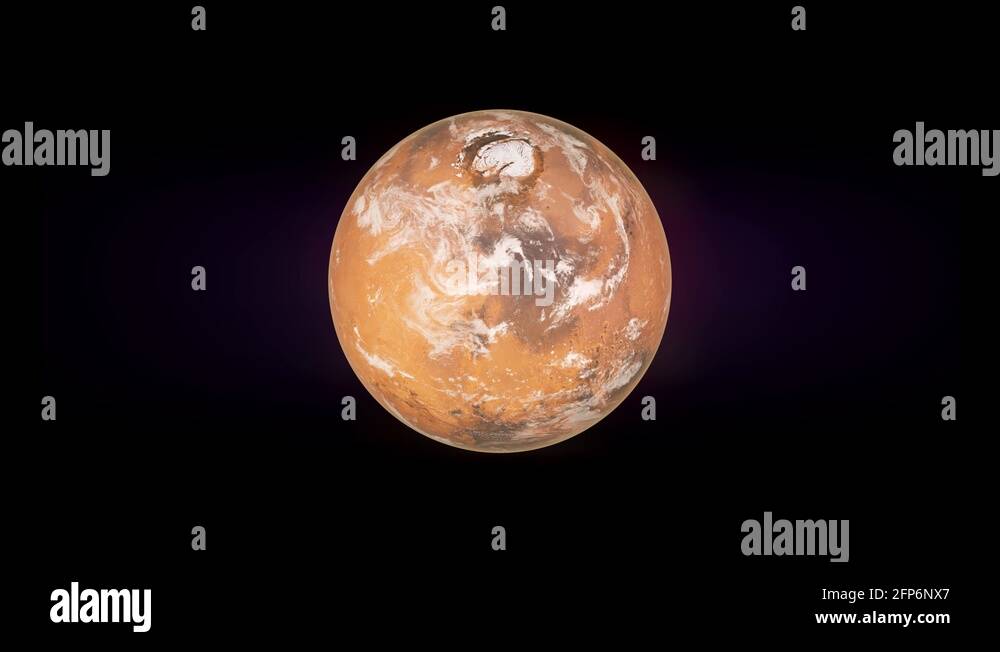 Planet Mars on Isolated Black Background, Zoom In Stock Video Footage ...