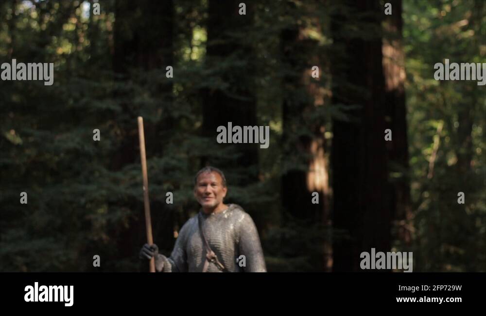 Medieval knight throws his spear and lets out a battlecry Stock Video ...