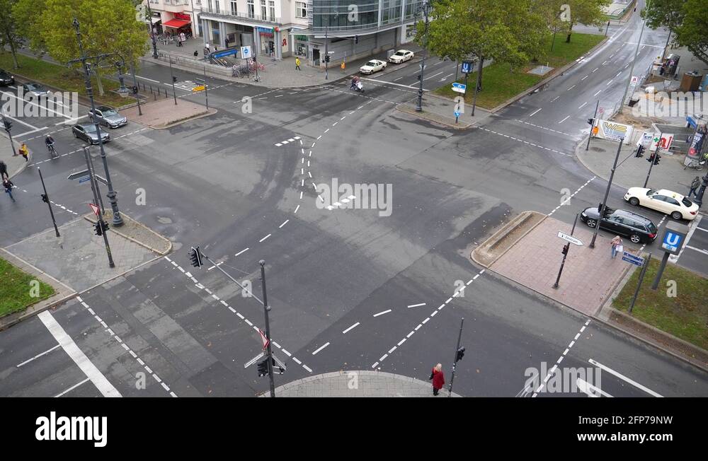 Intersection in Berlin between Adenauerplatz and Kurfürstendamm with ...