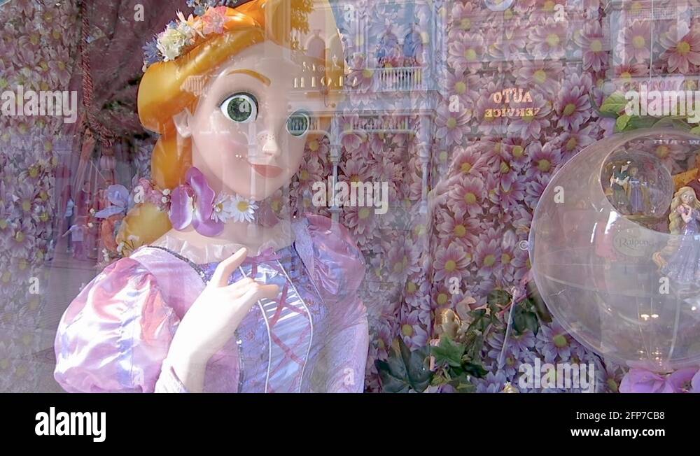Disneyland Park Paris Clothiers Boutique glass window with princess ...
