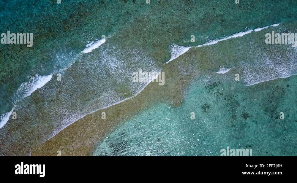 Coral reef with foamy waves, emerald abstract sea water texture Stock ...