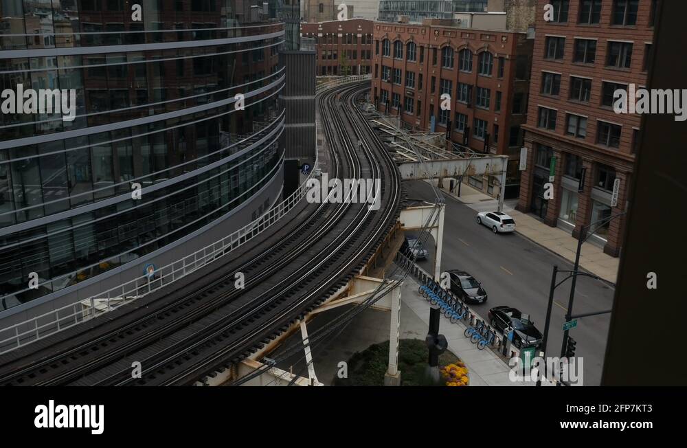 Chicago downtown with cars and trains time lapse shot in 4k high ...