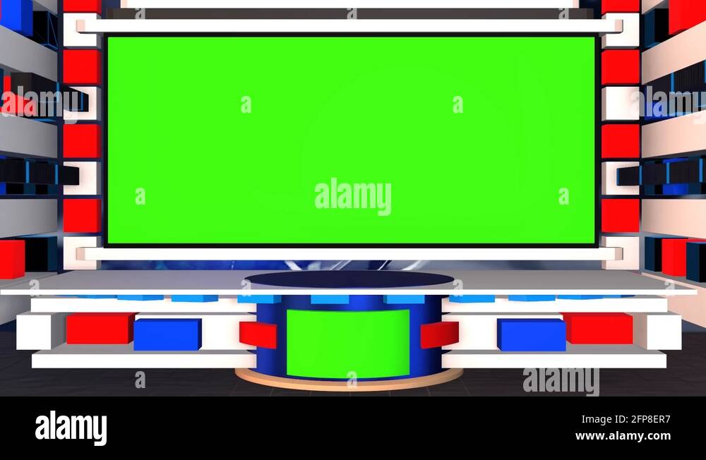 3D Virtual Studio Set Green Screen Background Stock Video Footage - Alamy